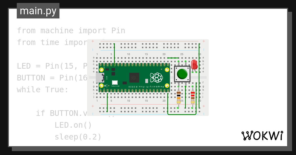 Led With Bush Button Wokwi Esp32 Stm32 Arduino Simulator