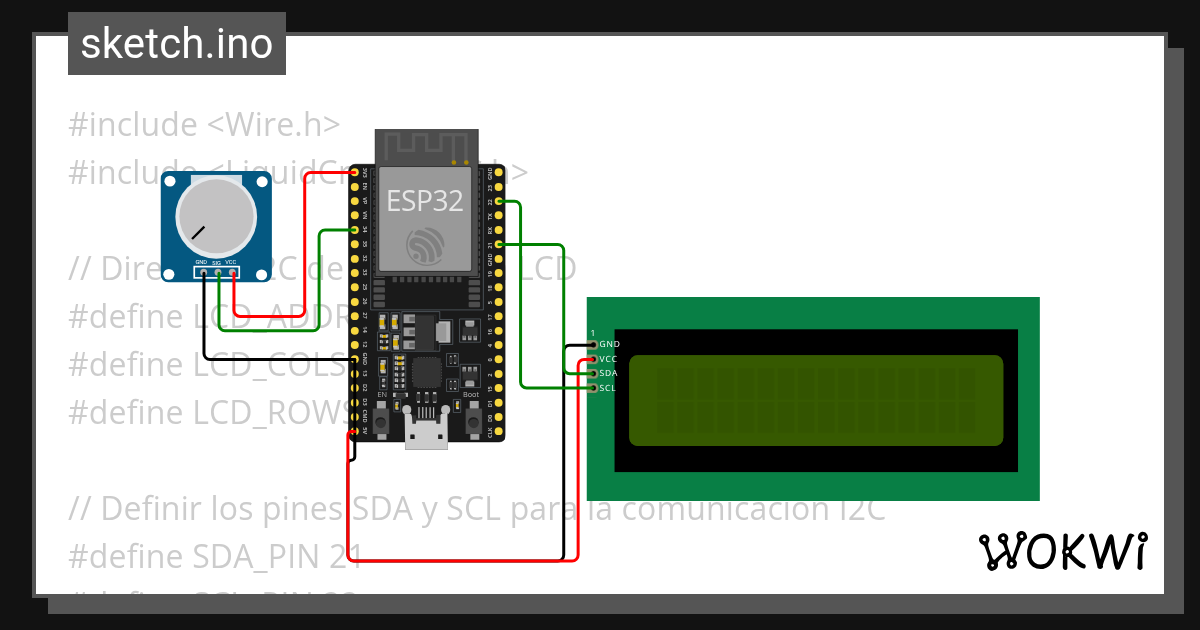 Potenciometro y LCD I2C Copy - Wokwi ESP32, STM32, Arduino Simulator