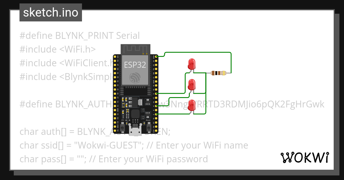 KONTROL 3 LED RUNNING - Wokwi ESP32, STM32, Arduino Simulator