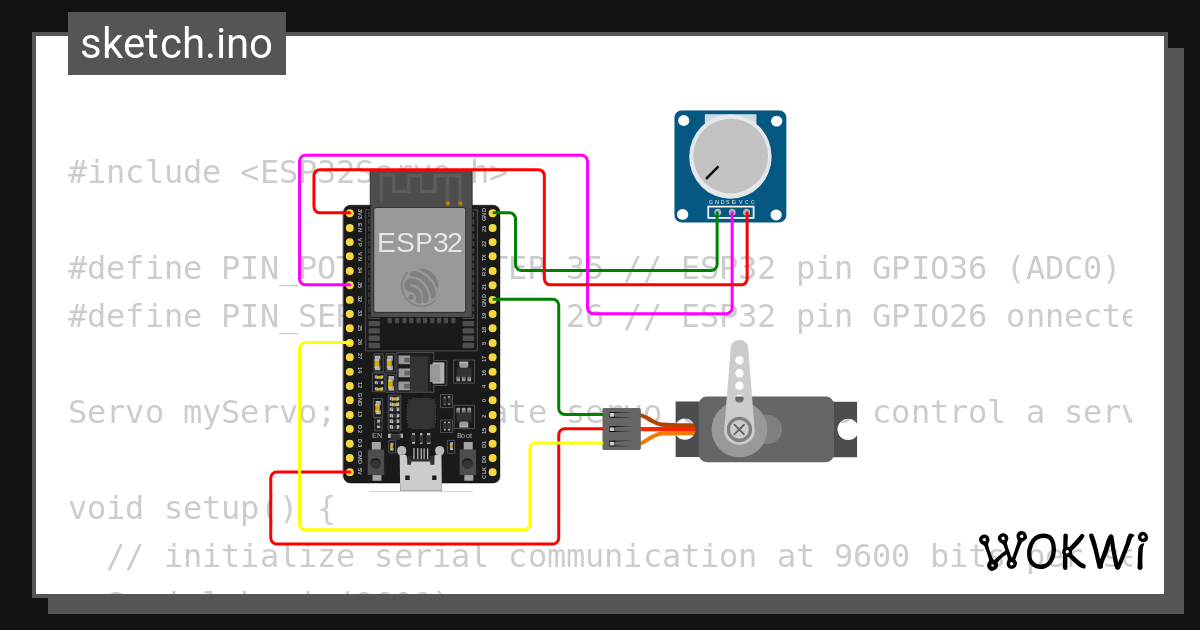 Servo And Potentiometer Exercise Testing Wokwi Esp32 Stm32 Arduino Simulator 2704