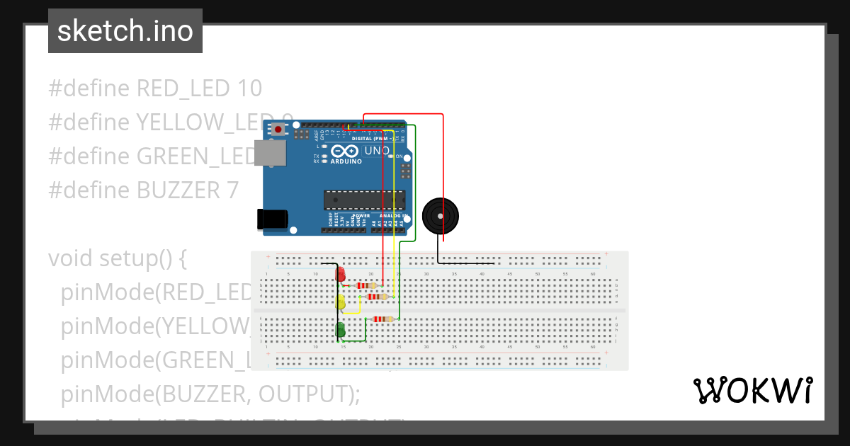Semafor so buzzer - Wokwi ESP32, STM32, Arduino Simulator
