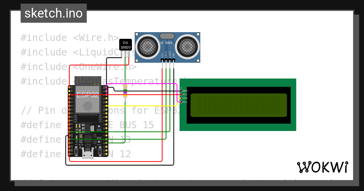 Esp Project Sensor Suhu Dan Jarak Wokwi Esp32 Stm32 Arduino Simulator