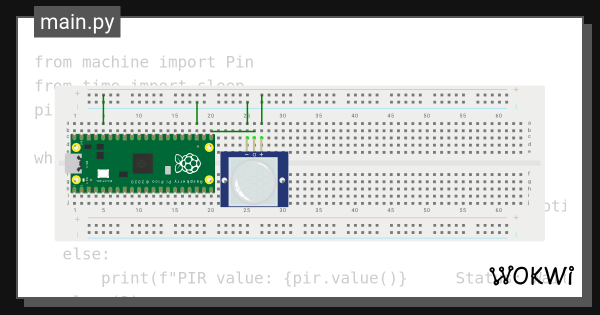 Pir Motion Detector Wokwi Esp32 Stm32 Arduino Simulator 4042