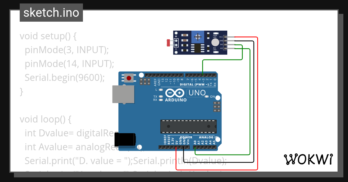 LDR sensor 6 - Wokwi ESP32, STM32, Arduino Simulator