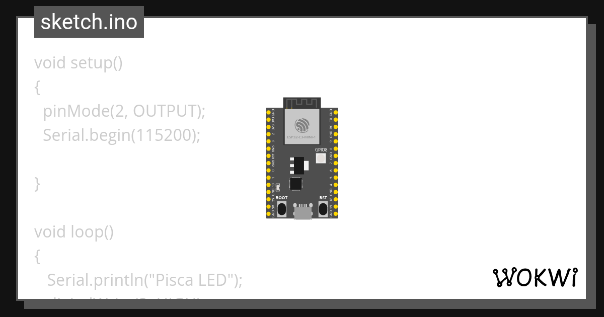 ESP32_A1 PISCA LED - Wokwi ESP32, STM32, Arduino Simulator ESP32_A1 PISCA LED - Wokwi ESP32, STM32, Arduino Simulator