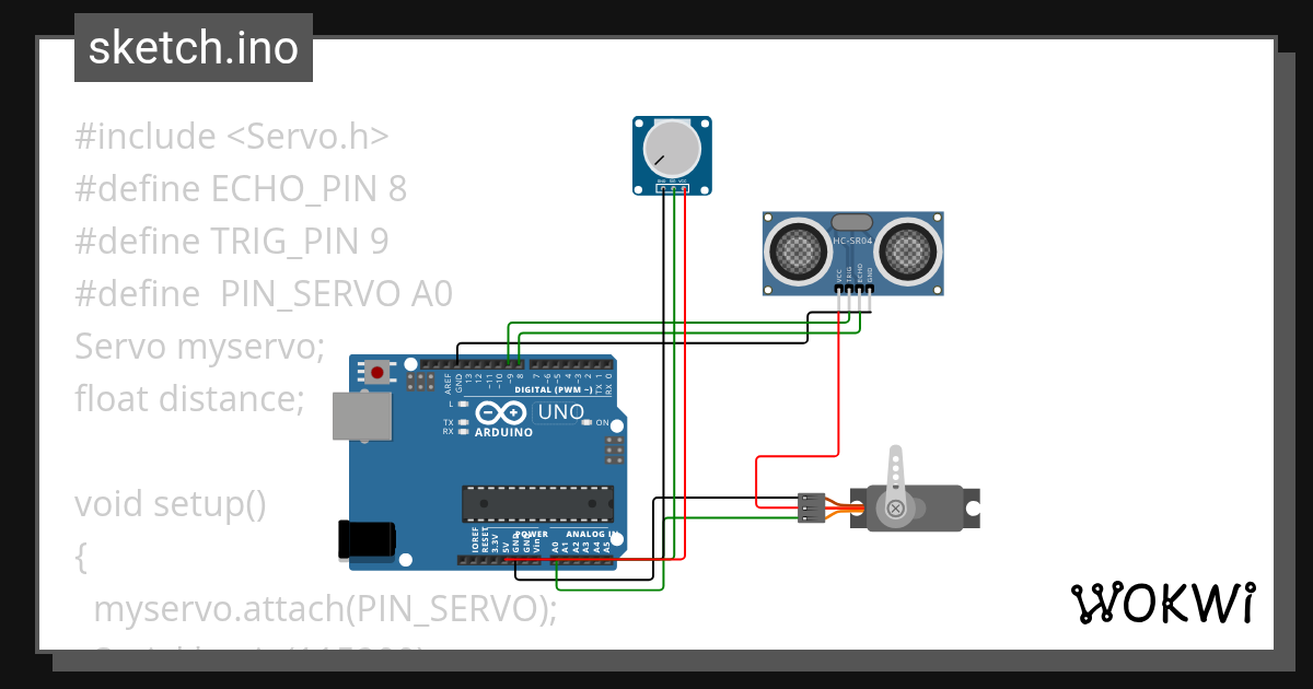 tugas sesi 5- monitoring pakan ikan sensor ultrasonic n servo Copy - Wokwi ESP32, STM32, Arduino ...