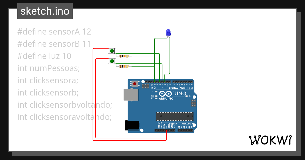 DESAFIO LUZ DA SALA - Wokwi ESP32, STM32, Arduino Simulator