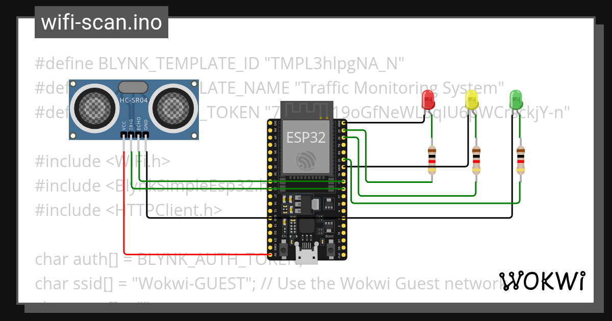 Traffic Monitoring System Wokwi Esp32 Stm32 Arduino Simulator 3462