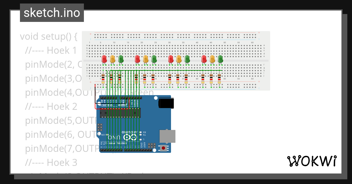 traffic lights - Wokwi ESP32, STM32, Arduino Simulator