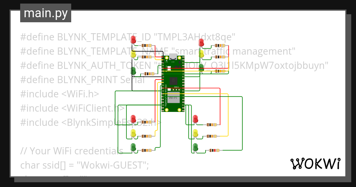 SMART TRAFFIC PROJECT Copy - Wokwi ESP32, STM32, Arduino Simulator