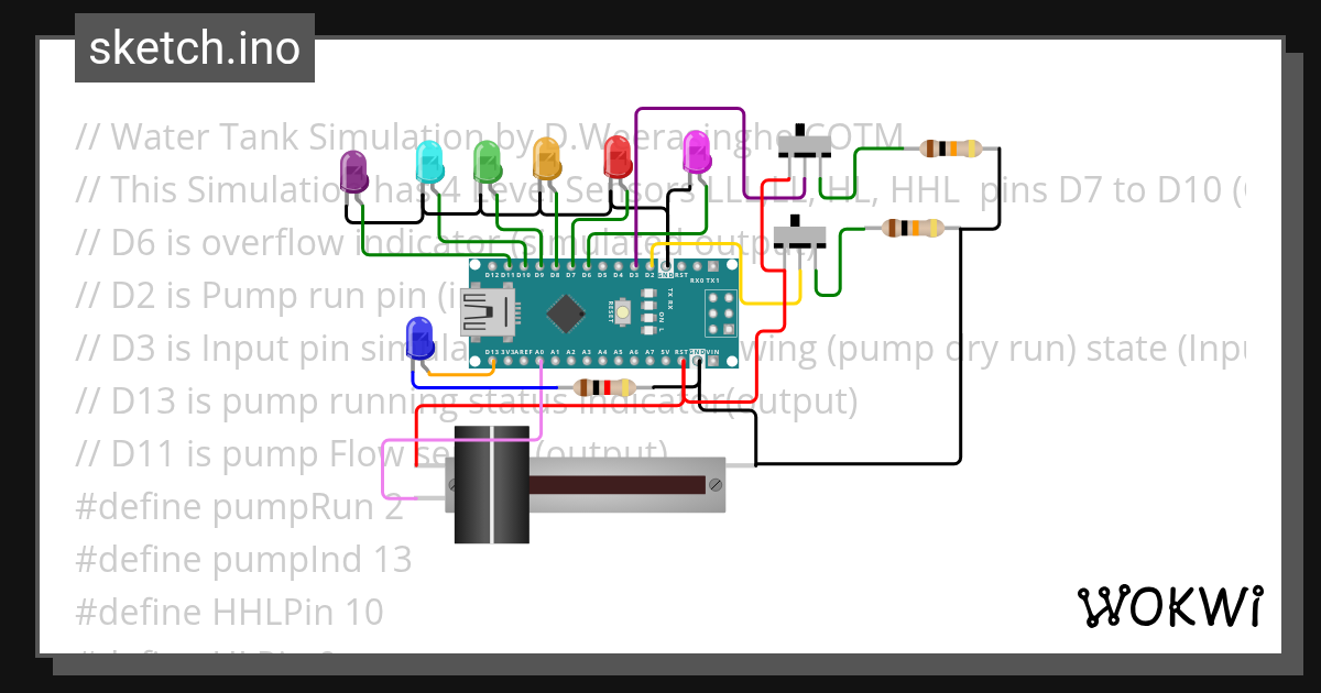 Water flow sensor - Wokwi ESP32, STM32, Arduino Simulator