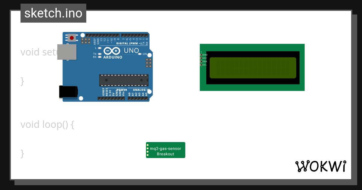 Gas Sensor Wokwi Esp32 Stm32 Arduino Simulator