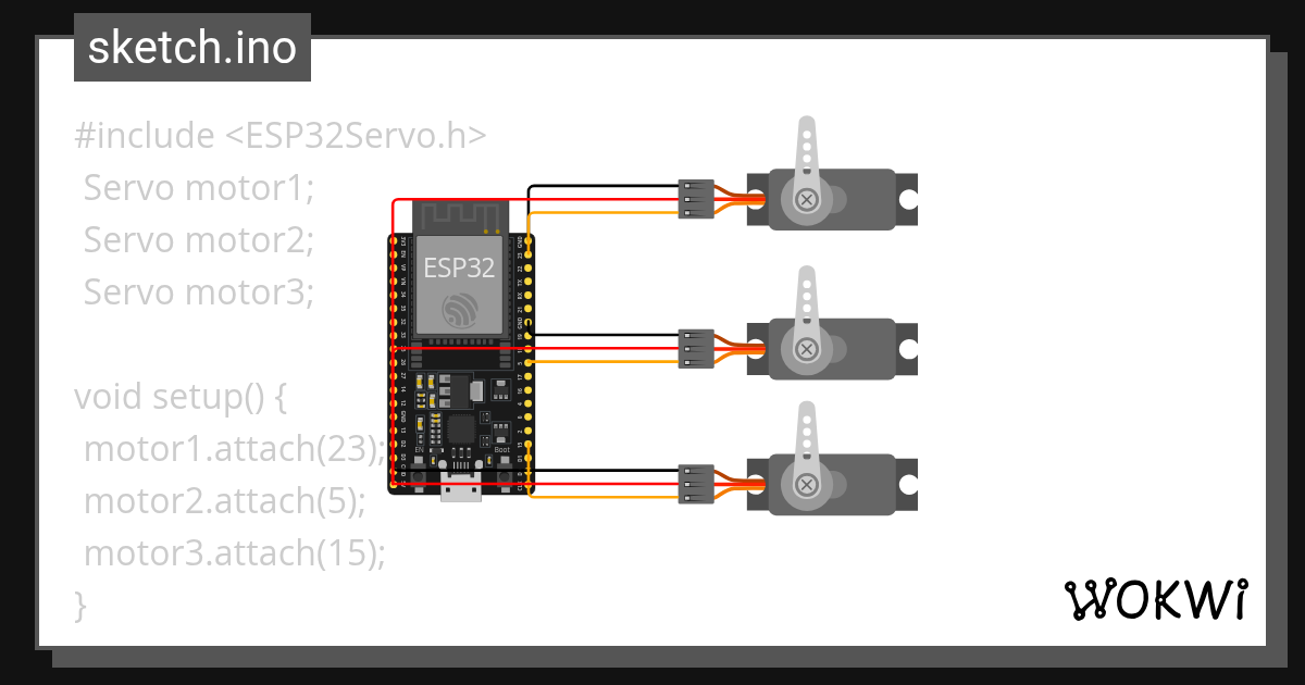 Servo 3 Wokwi Esp32 Stm32 Arduino Simulator
