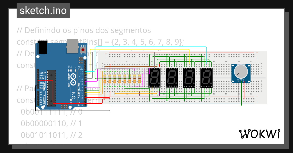 atv 4 displays Copy - Wokwi ESP32, STM32, Arduino Simulator