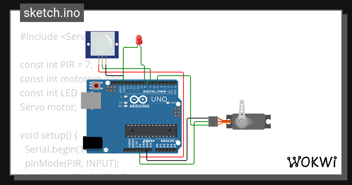 PIR & Motor Servo - Wokwi ESP32, STM32, Arduino Simulator PIR & Motor Servo - Wokwi ESP32, STM32, Arduino Simulator