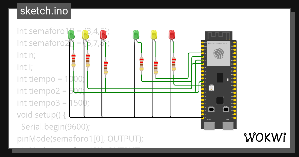 Semaforos Wokwi Esp32 Stm32 Arduino Simulator 