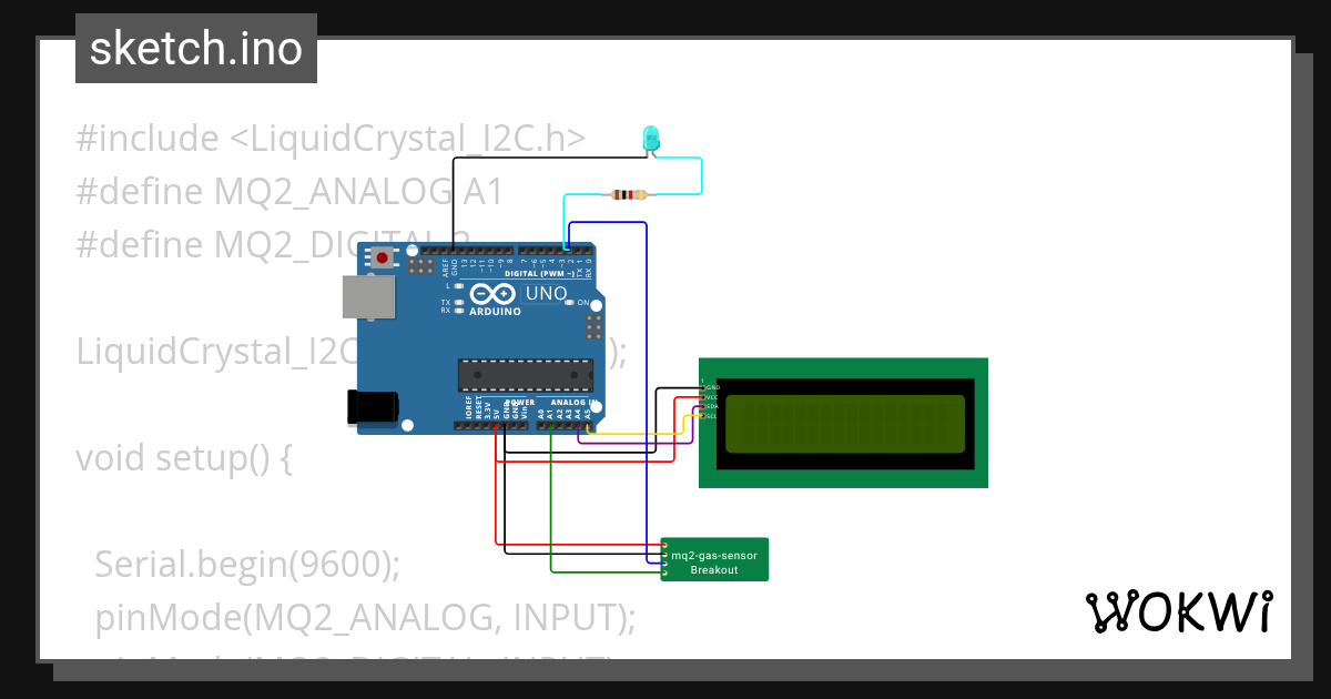 Gas Sensor Wokwi Esp32 Stm32 Arduino Simulator 0972