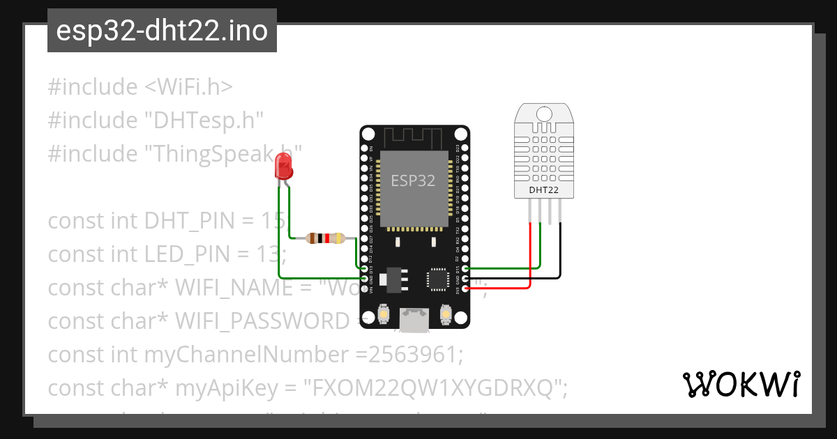 esp32-dht22-thingspeak T - Wokwi ESP32, STM32, Arduino Simulator