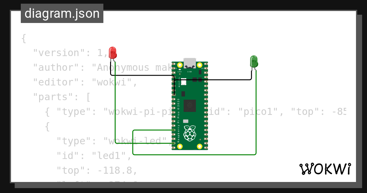 Led Roja Y Verde Wokwi Esp32 Stm32 Arduino Simulator