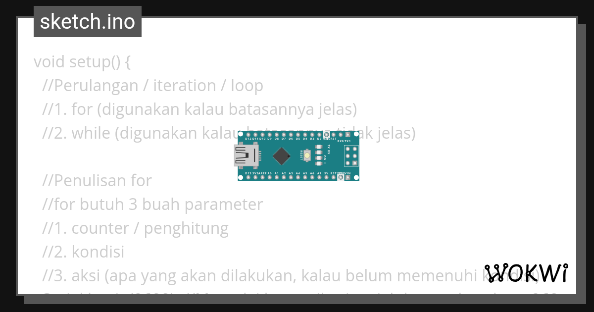 belajar for - Wokwi ESP32, STM32, Arduino Simulator