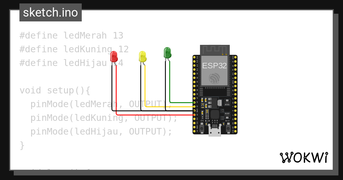 Lampumerah Wokwi Esp32 Stm32 Arduino Simulator 6196