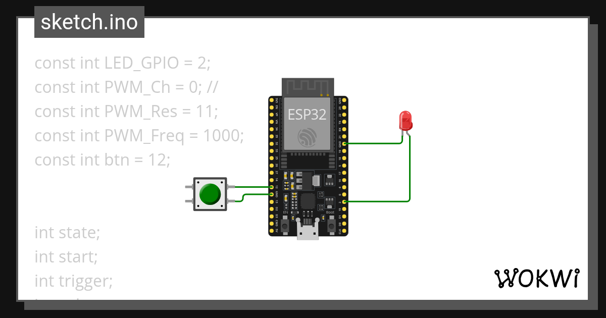 Push to dim - Wokwi ESP32, STM32, Arduino Simulator