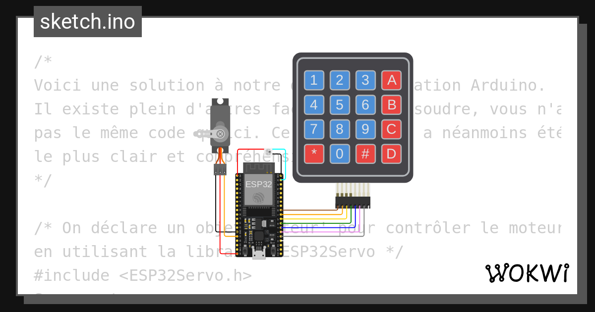 Serrure Numérique Solution Wokwi Esp32 Stm32 Arduino Simulator 9973