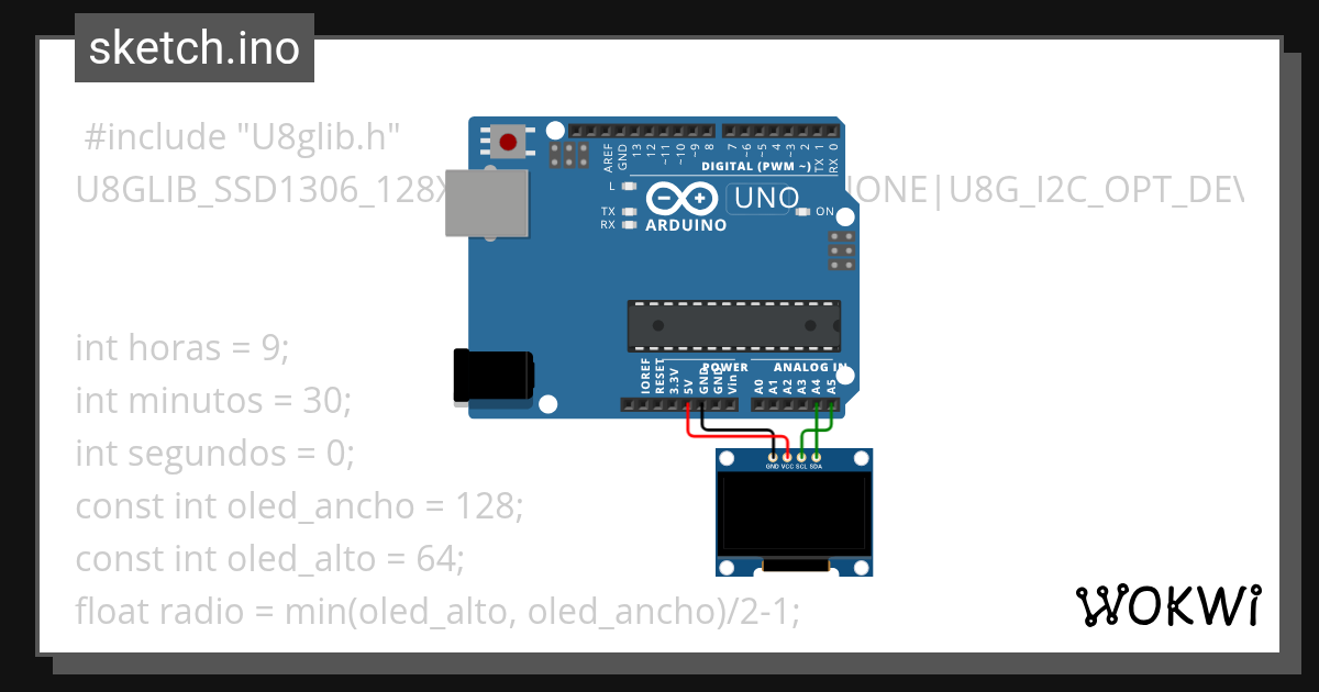 Reloj analogico - Wokwi ESP32, STM32, Arduino Simulator