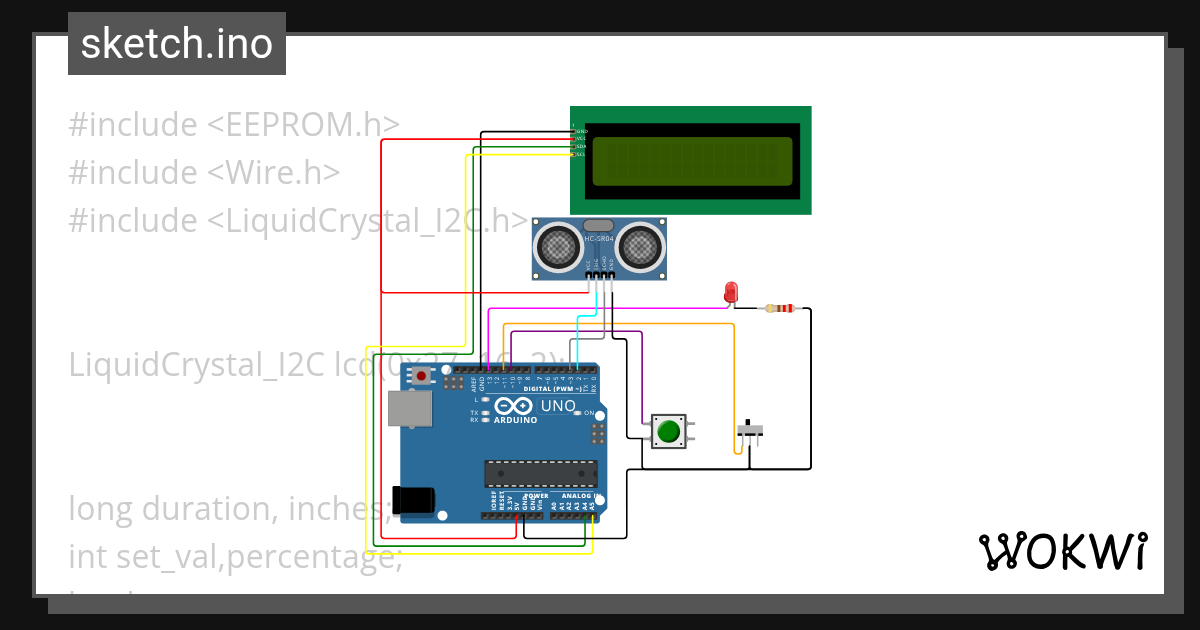 Water Level I2c Wokwi Esp32 Stm32 Arduino Simulator 