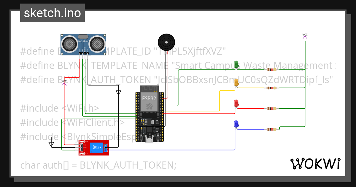 smart Campus Waste management System Copy - Wokwi ESP32, STM32, Arduino Simulator
