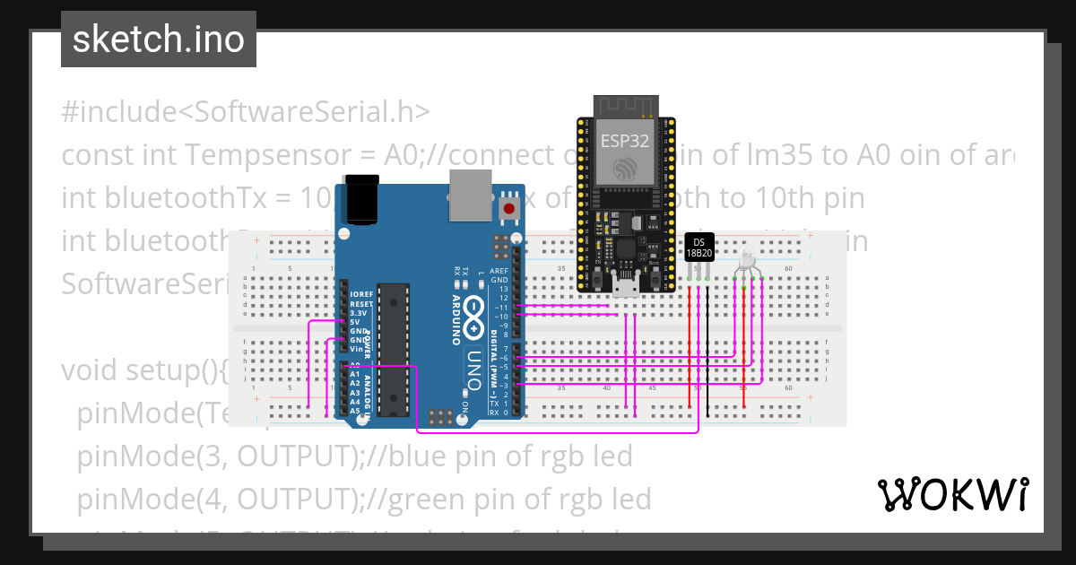 Act #3 Temperature Sensor - Wokwi ESP32, STM32, Arduino Simulator