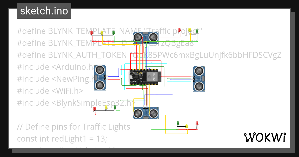 TRAFFIC SYSTEM CONTOL PROJECT - Wokwi ESP32, STM32, Arduino Simulator