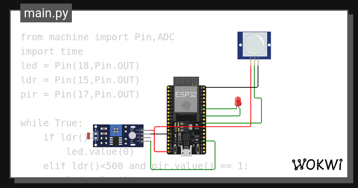 智能声控灯开关量 Wokwi Esp32 Stm32 Arduino Simulator