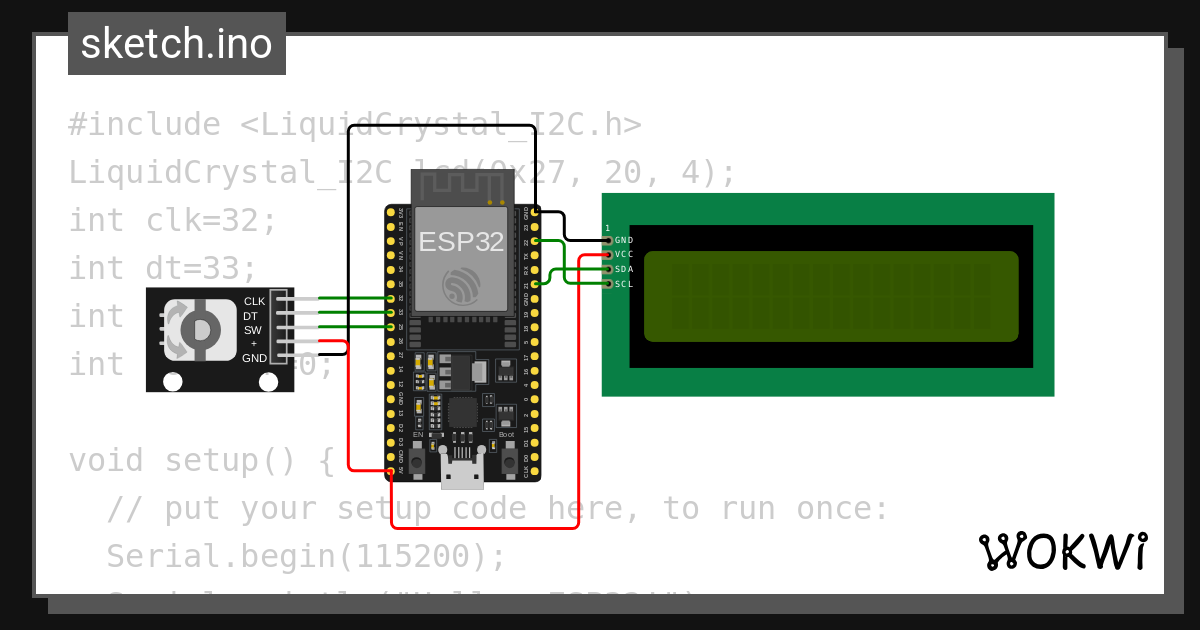 编码器 顾震雷 Wokwi Esp32 Stm32 Arduino Simulator