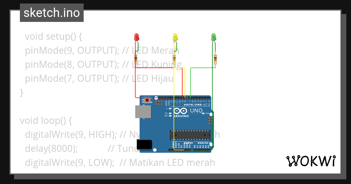 PROJECT BERHASIL LAMPU LALU LINTAS - Wokwi ESP32, STM32, Arduino Simulator PROJECT BERHASIL LAMPU LALU LINTAS - Wokwi ESP32, STM32, Arduino Simulator