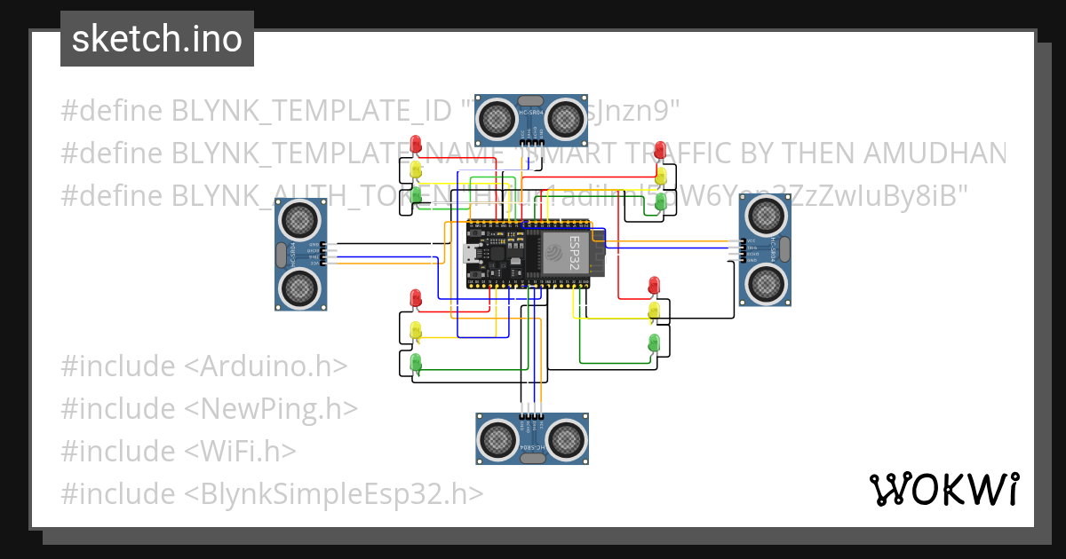 SMART TRAFFIC BY THEN AMUDHAN Copy (4) - Wokwi ESP32, STM32, Arduino Simulator