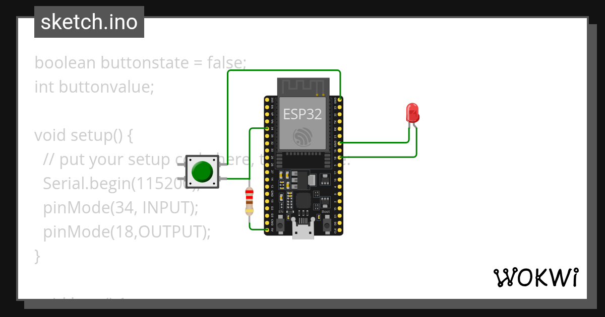 button - Wokwi ESP32, STM32, Arduino Simulator