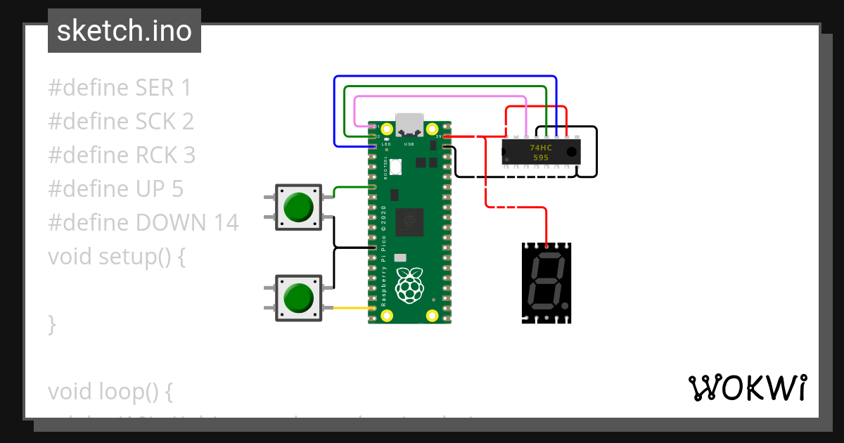 Micont 74hc595 7 Segm Template Wokwi Esp32 Stm32 Arduino Simulator 3781