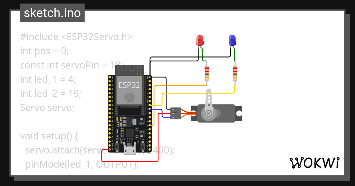 Servo Moteur Wokwi Esp32 Stm32 Arduino Simulator 8534