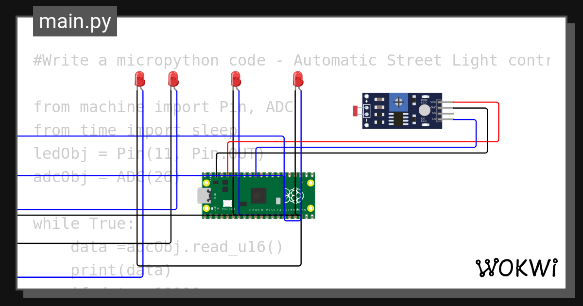 Dharun Street Light Task 10 Wokwi Esp32 Stm32 Arduino Simulator 1984