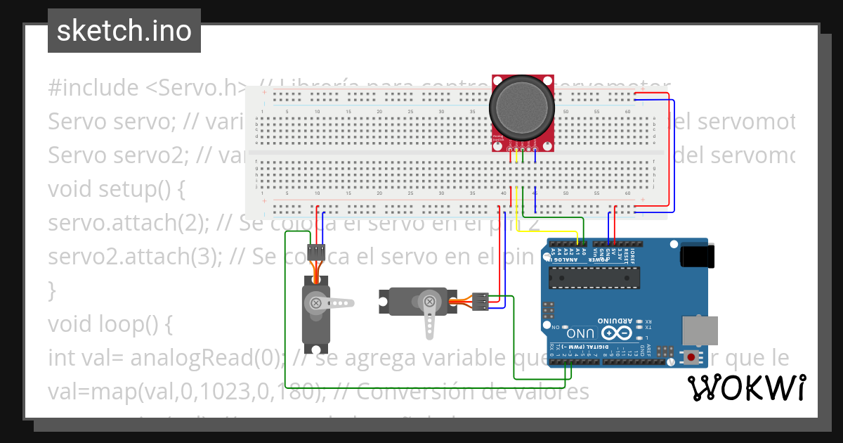 Servo+JoyStick - Wokwi ESP32, STM32, Arduino Simulator