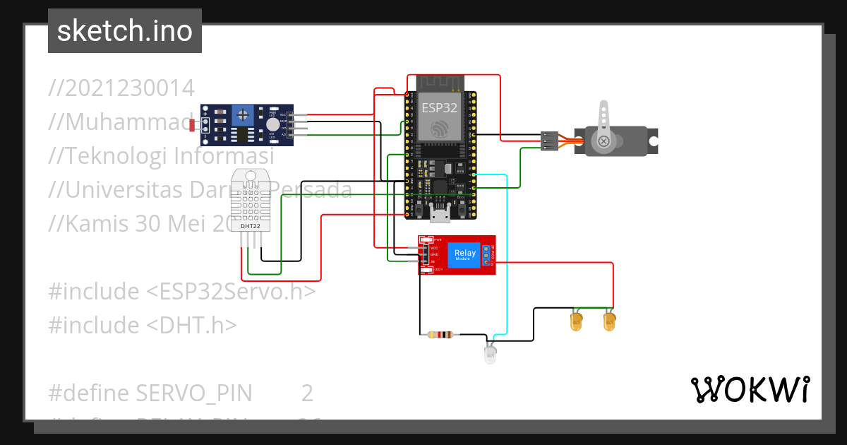 Challenge 9.4 Muhammad Amrullah - Wokwi ESP32, STM32, Arduino Simulator