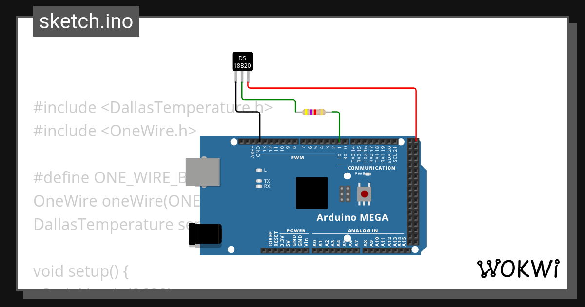 TEMP_DS18B20 - Wokwi ESP32, STM32, Arduino Simulator