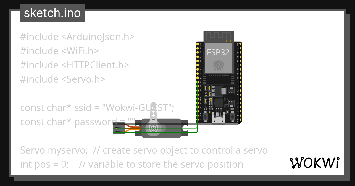 Test Servo Wokwi Esp32 Stm32 Arduino Simulator 4203