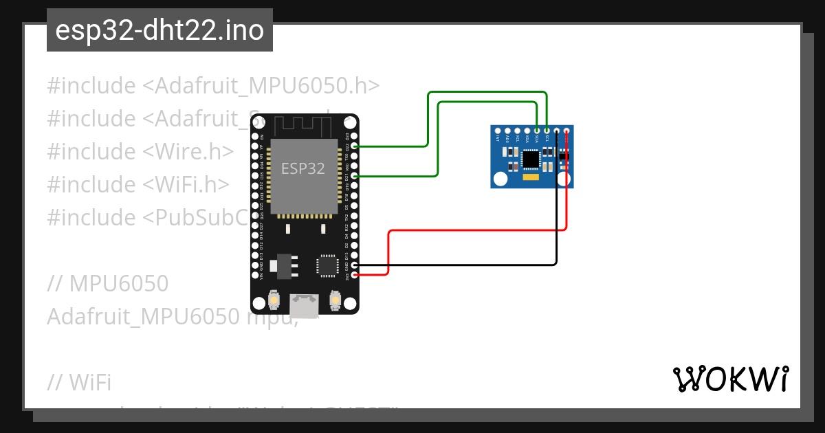 ESP32 MPU6050 JAPS - Wokwi ESP32, STM32, Arduino Simulator