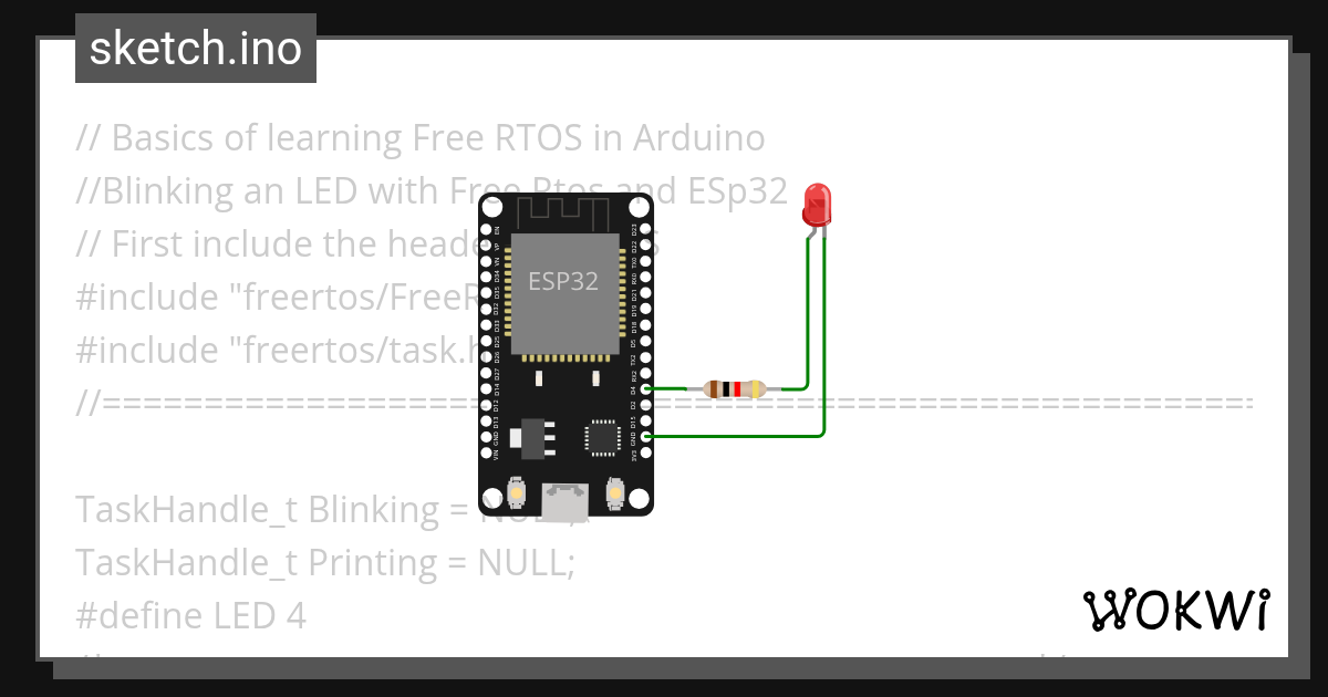 Free RTOS ESP32 task suspend resume - Wokwi ESP32, STM32, Arduino Simulator
