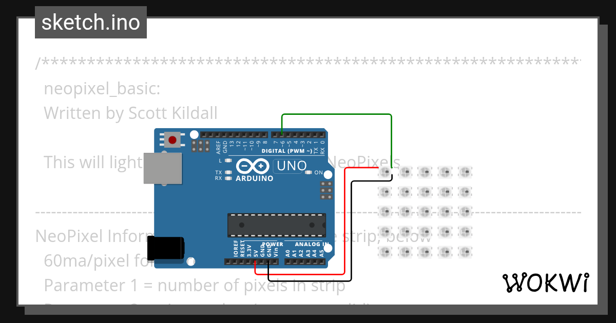 5x5 neopixel test - Wokwi ESP32, STM32, Arduino Simulator