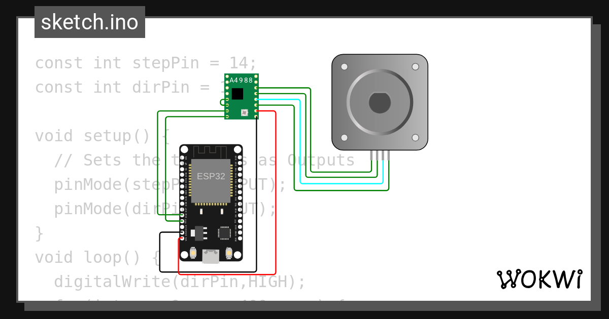 Control Stepper Motor A4988 Copy Wokwi Esp32 Stm32 Arduino Simulator 0558