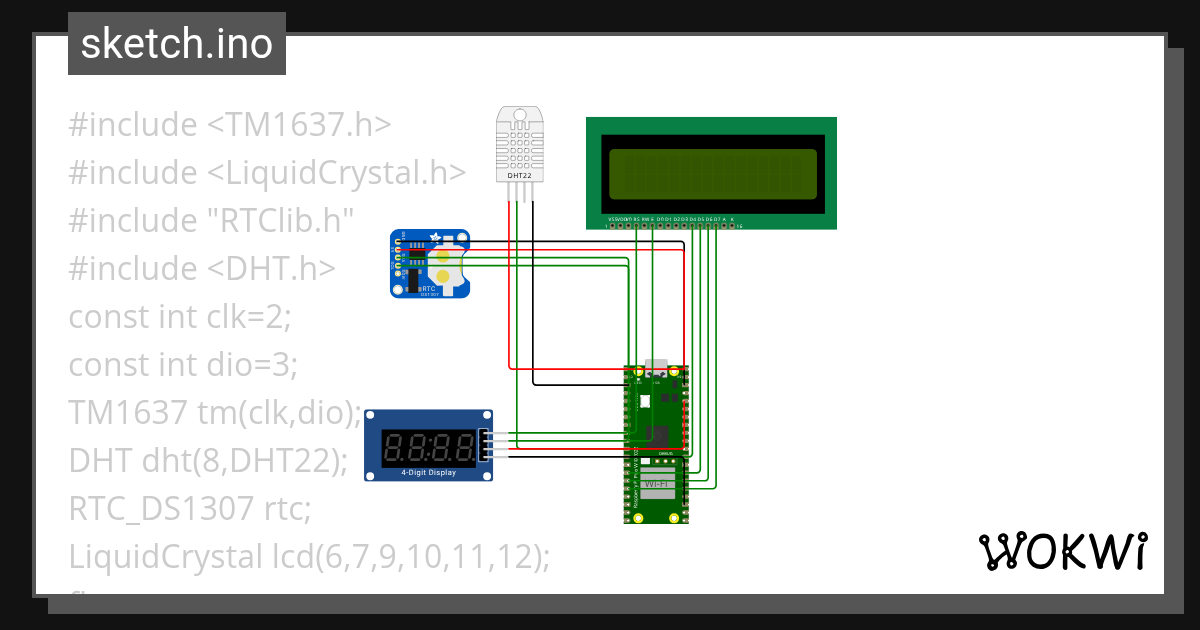 Time With Tm1637 Copy 3 Wokwi Esp32 Stm32 Arduino Simulator 