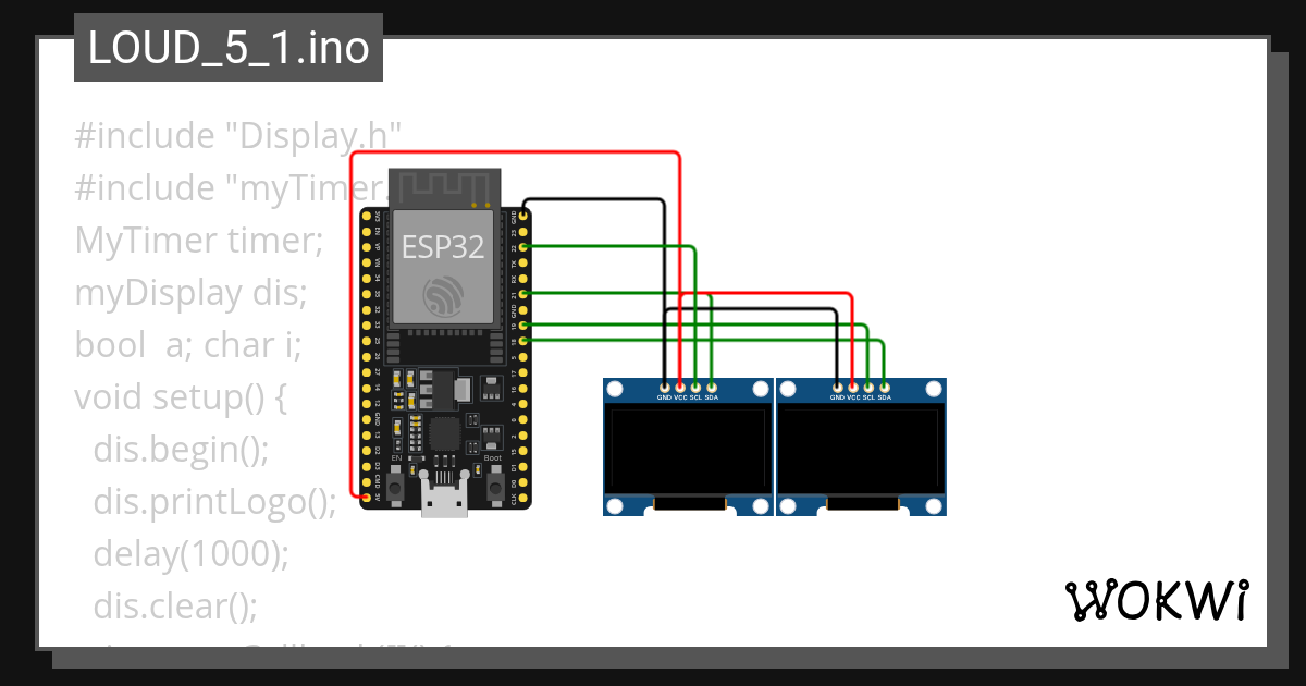 5.1 loud - Wokwi ESP32, STM32, Arduino Simulator